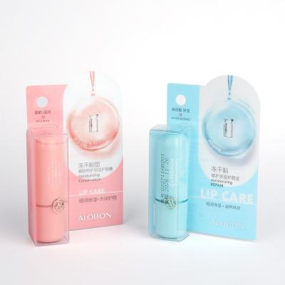 China Lip balm blister hot seal paper card printing inner plate transparent PET PVC hot pressure blister box customization for sale