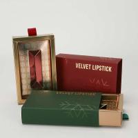 China Custom lipstick drawer box Silver cardstock lipstick box pull-out box Custom gift with hand gift packing box for sale