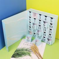 China Blue 25 surprise countdown calendar gift box Birthday Valentine Christmas gift box custom made for sale