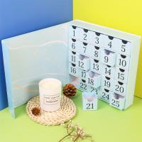 China Blue 25 surprise countdown calendar gift box Birthday Valentine Christmas gift box custom made for sale