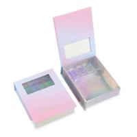 China Magnetic clamshell gift box Cosmetic Nail Art box Custom printed holographic effect box with transparent window box for sale