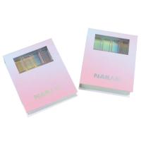 China Magnetic clamshell gift box Cosmetic Nail Art box Custom printed holographic effect box with transparent window box for sale