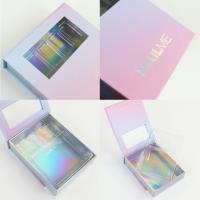 China Magnetic clamshell gift box Cosmetic Nail Art box Custom printed holographic effect box with transparent window box for sale