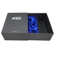China Wine box custom high-end wine gift packaging box Empty box wine bottle single with wine glass drawer box silk lining for sale