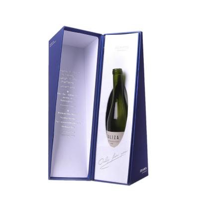 China Custom inclined triangle clamshell wine box special-shaped hardcover box red wine hardcover box for sale