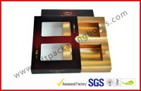 China Matt Varnish Foil Paper Cigar Gift Box With Golden / Cigar Gift Sets for sale