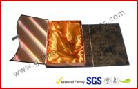 China Magnetic Handmade Luxury Apparel Gift Boxes Covering With Golden Silk for sale