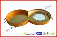 China Round Paper Transparent Window Luxury Gift Boxes With Golden Packaging Material for sale