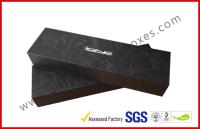 China Luxury Black Rectangle Cosmetic Packaging Boxes With Customized Foil Logo for sale