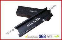 China Luxury Black Rectangle Cosmetic Packaging Boxes With Customized Foil Logo for sale