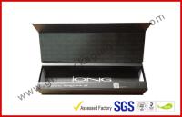 China Luxury Black Rectangle Cosmetic Packaging Boxes With Customized Foil Logo for sale