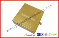 China Golden USB Drawer Luxury Gift Boxes With Foil And Embossed Logo for sale