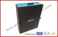 China Embossed Black Fake Leather Square Luxury Gift Boxes , Silver Hot Stamping Fake Fur packaging for sale