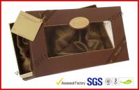 China Luxury Chocolate Color Packaging Gift Boxes , Top and Base Box With Window Package for sale