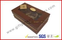 China Luxury Chocolate Color Packaging Gift Boxes , Top and Base Box With Window Package for sale