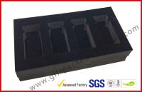 China Creative red color magnet gift packaging box with gold foil , EVA foam with black velet for sale