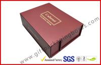 China Creative red color magnet gift packaging box with gold foil , EVA foam with black velet for sale