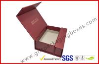 China Creative red color magnet gift packaging box with gold foil , EVA foam with black velet for sale
