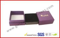 China Foil Gold Apparel Gift Boxes / Wedding Ring Boxes With Black Velvet Foam for sale