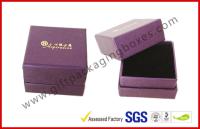 China Foil Gold Apparel Gift Boxes / Wedding Ring Boxes With Black Velvet Foam for sale