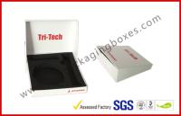 China Black And White Printing Trapezoid Apparel Gift Packaging Boxes With EVA Foam for sale