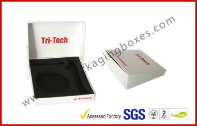 China Black And White Printing Trapezoid Apparel Gift Packaging Boxes With EVA Foam for sale