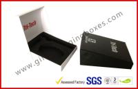 China Black And White Printing Trapezoid Apparel Gift Packaging Boxes With EVA Foam for sale