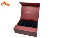 China Creative red color magnet gift packaging box with gold foil , EVA foam with black velet for sale