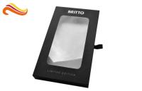 China Matt Black Iphone Case Gift Packaging Box , Custom Offset Printed Gift Packaging Box Transparent Windows for sale