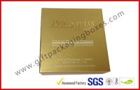 China Customized Embossed Logo Golden Paper Rigid Gift Packaging Boxes for USB for sale