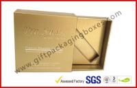 China Customized Embossed Logo Golden Paper Rigid Gift Packaging Boxes for USB for sale