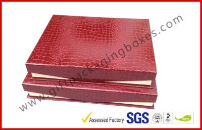China Luxury leathe paper with texture gift boxes for frame ,  Customized crocodile embossed leather paper gift package for sale