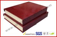 China Luxury leathe paper with texture gift boxes for frame ,  Customized crocodile embossed leather paper gift package for sale