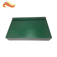 China Leather Paper Material Magnet Folder Box , Green Color Office Storage Box for sale
