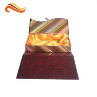 China Crocodile Embossed Leather Square Luxury Gift Boxes With Golden Satin Covering for sale