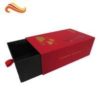 China Soft Paper Luxury Gift Boxes / Drawer Tea Box with Hot stamp Logo in Gold for sale