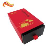 China Soft Paper Luxury Gift Boxes / Drawer Tea Box with Hot stamp Logo in Gold for sale