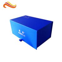 China Solid Luxury Paper Gift Box , Blue Velvety Packaging,luxury gift boxes packaging for sale