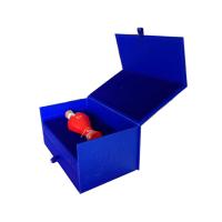 China Solid Luxury Paper Gift Box , Blue Velvety Packaging,luxury gift boxes packaging for sale