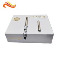 China CMYK customized paper box with golden foil magnet electronics packaging box with plastic tray for sale