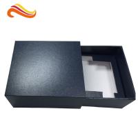 China Glossy Dark Blue Leather paper gift box with hi density FOAM protecting for sale