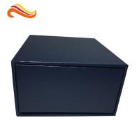China Glossy Dark Blue Leather paper gift box with hi density FOAM protecting for sale