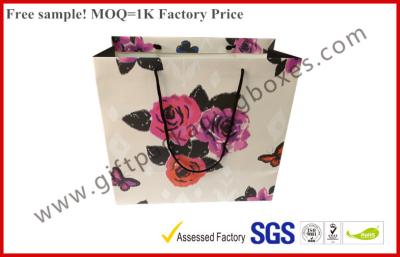 China Cotton Handles Custom Paper Gift Bags , Offset Printing Paper Hand Bags for sale