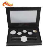 China rigid board cosmetic packaging box with mirror , black box with plastic inner logo foil for sale
