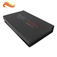 China rigid board cosmetic packaging box with mirror , black box with plastic inner logo foil for sale