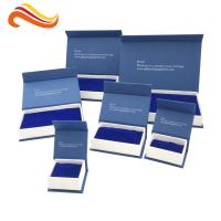China Luxury  Magnetic  Matte Blue Gift Packaging Boxes with  Embossing  Flocking for sale