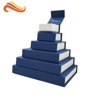China Luxury  Magnetic  Matte Blue Gift Packaging Boxes with  Embossing  Flocking for sale