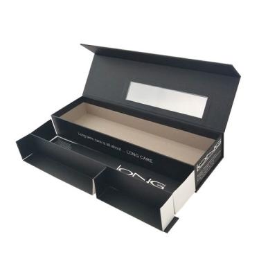 China Customized Rigid Cardboard  Magnet Gift Boxes with Matt lamination and PVC Window for sale