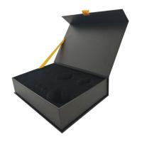 China Paper Material Magnetic Gift Boxes Hard Board Box Logo Embossed Foiled With Sponge for sale