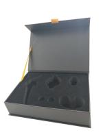 China Paper Material Magnetic Gift Boxes Hard Board Box Logo Embossed Foiled With Sponge for sale